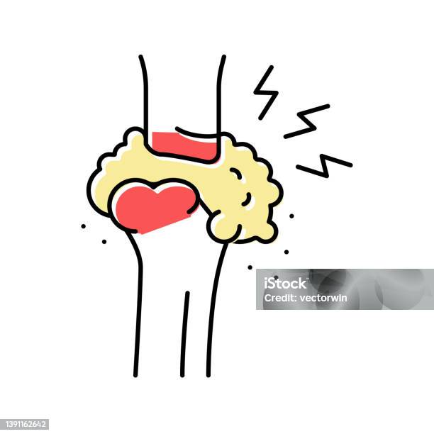 Gout Health Problem Color Icon Vector Illustration Stock Illustration
