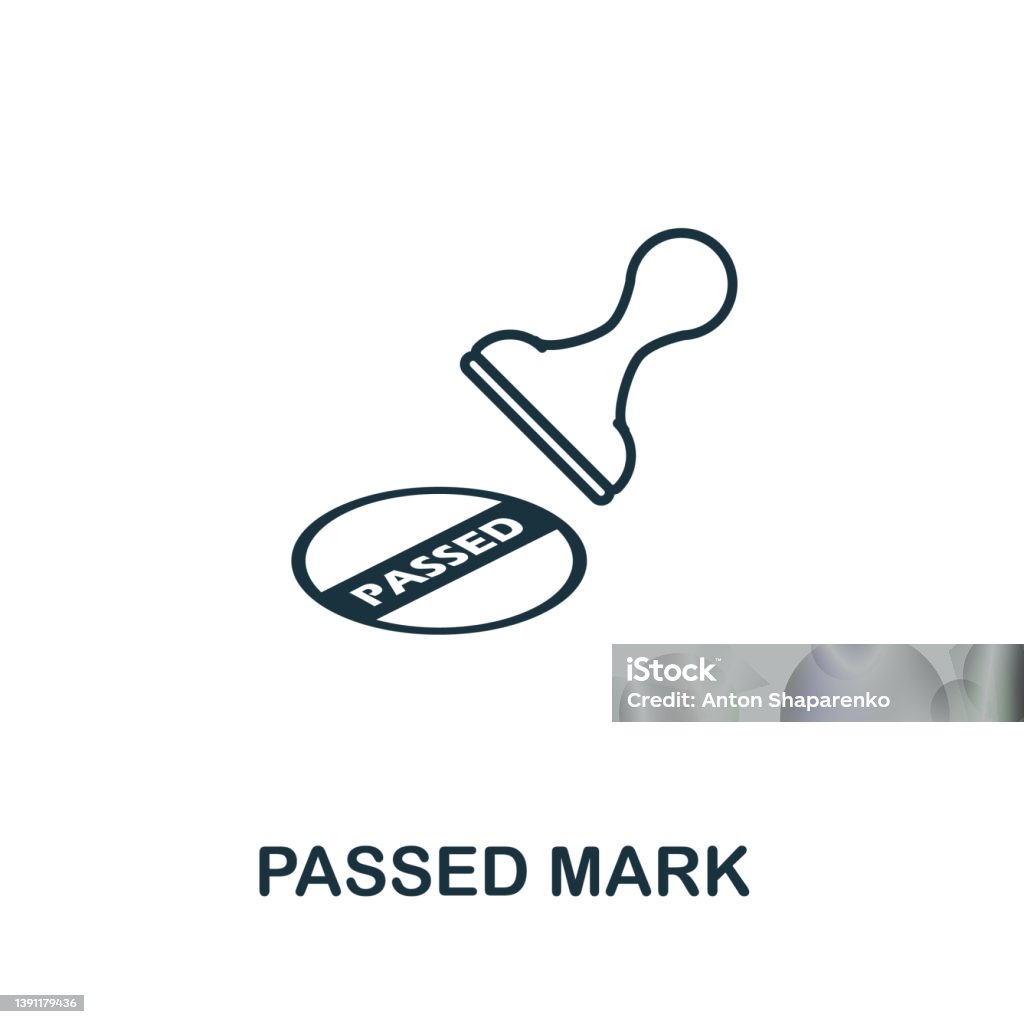 Passed Mark Icon Outline Style Thin Line Creative Passed Mark Icon For Logo Graphic Design And