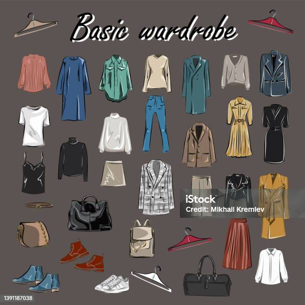 Minimalism Fashion Capsule Basic Wardrobe For A Woman Big Cupboard