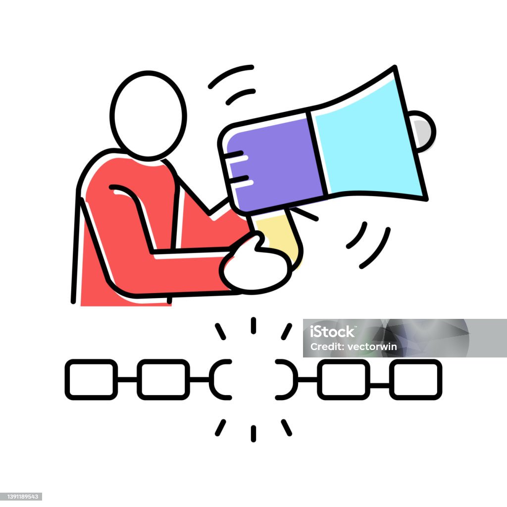Ilustración De Libertad De Expresión Color Icono Ilustración Vectorial