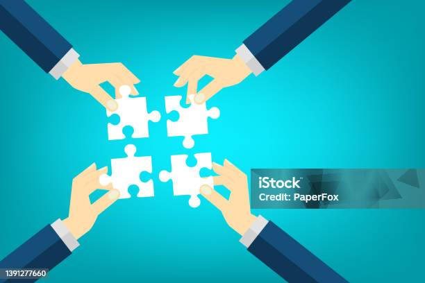 Teamwork Business Concept Modern Vector Illustration Of People