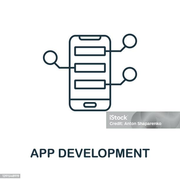 App Development Line Icon Thin Design Style From Programmer Icon Collection Simple App