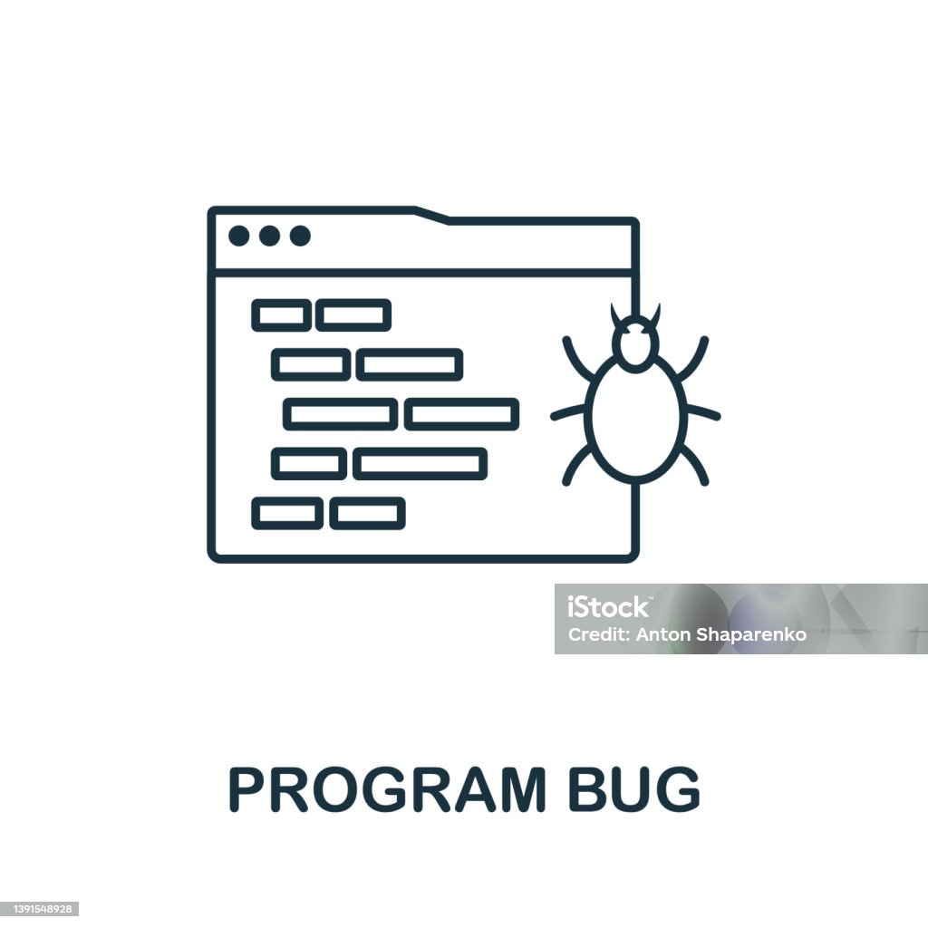 Program Bug Line Icon Thin Design Style From Programmer Icon Collection Simple Program Bug Icon