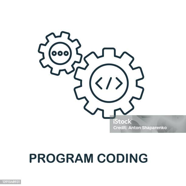 Program Coding Line Icon Thin Design Style From Programmer Icon Collection Simple Program Coding