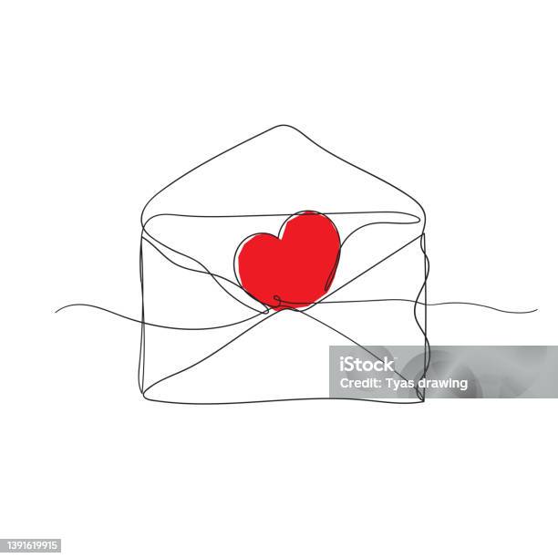 Enveloppe De Dessin De Ligne Continue Avec Vecteur Dillustration De
