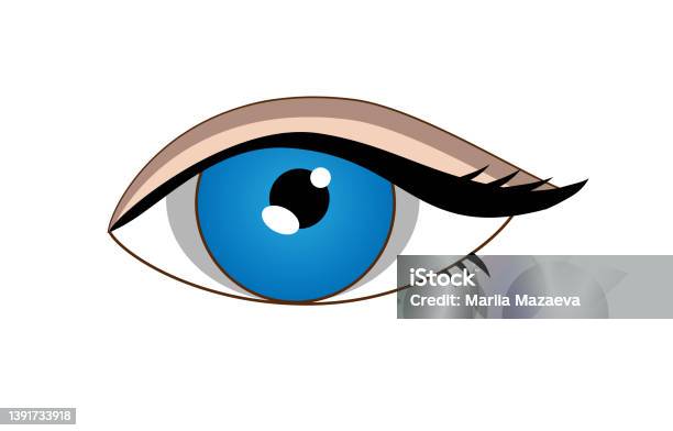 Ilustración De Dibujo De Un Ojo Abierto Ilustración Plana Vectorial