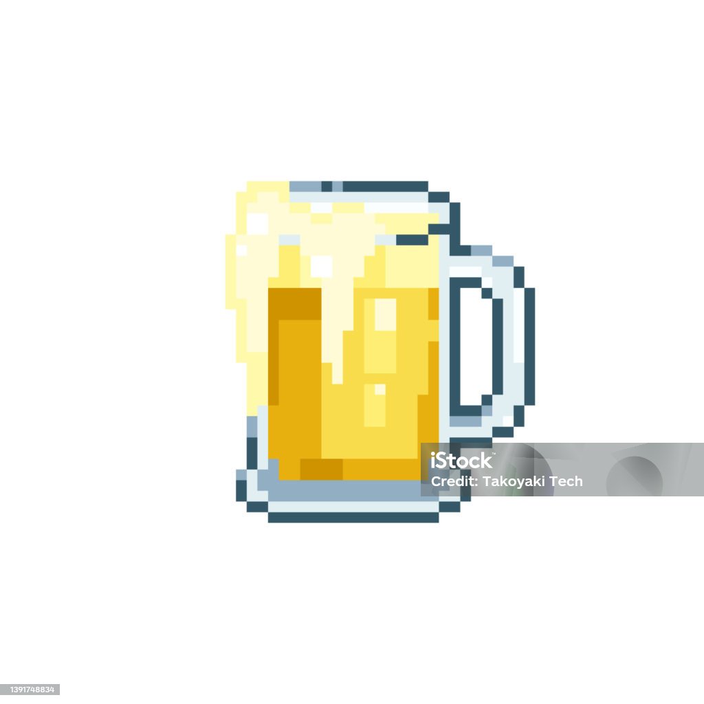 Vetores De Conjunto De Pixel Art Light Beerl Retro 90s Jogo Ícone De 8