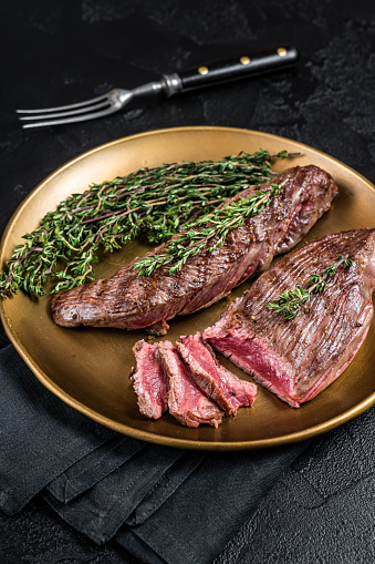 Bbq Panggang Bavette Bavet Steak Daging Sapi Dengan Bumbu Di Atas