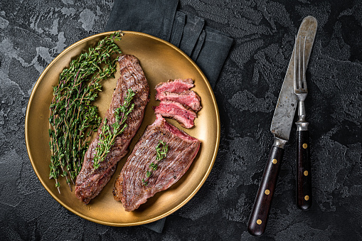 Bbq Panggang Bavette Bavet Steak Daging Sapi Dengan Bumbu Di Atas