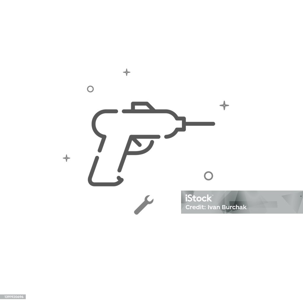 Perceuse Tournevis Icône De Ligne Vectorielle Simple Symbole Doutil