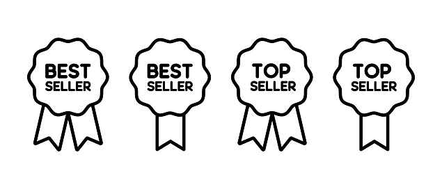 Set Ikon Vektor Label Penjual Terbaik Lencana Kerangka Penjual Teratas ... Set Ikon Vektor Label Penjual Terbaik Lencana Kerangka Penjual Teratas ...