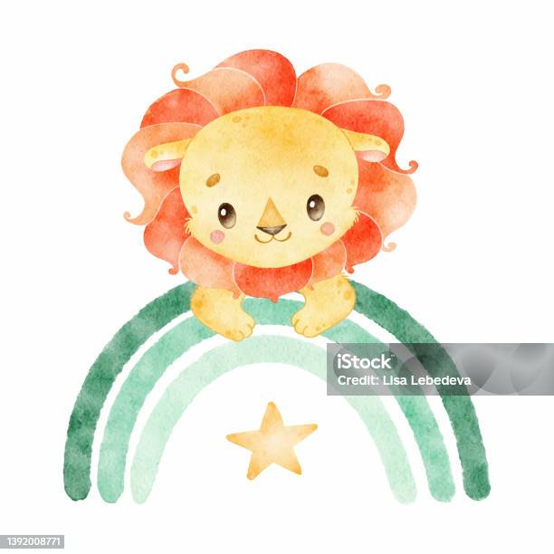 Cat Air Digital Singa Kartun Lucu Hewan Tropis Kecil Ilustrasi Stok ... Cat Air Digital Singa Kartun Lucu Hewan Tropis Kecil Ilustrasi Stok ...
