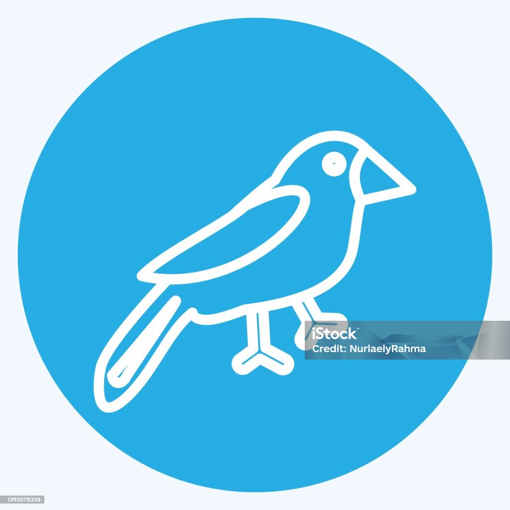 Icône Oiseau Convient Pour Le Symbole Du Printemps Style Yeux Bleus