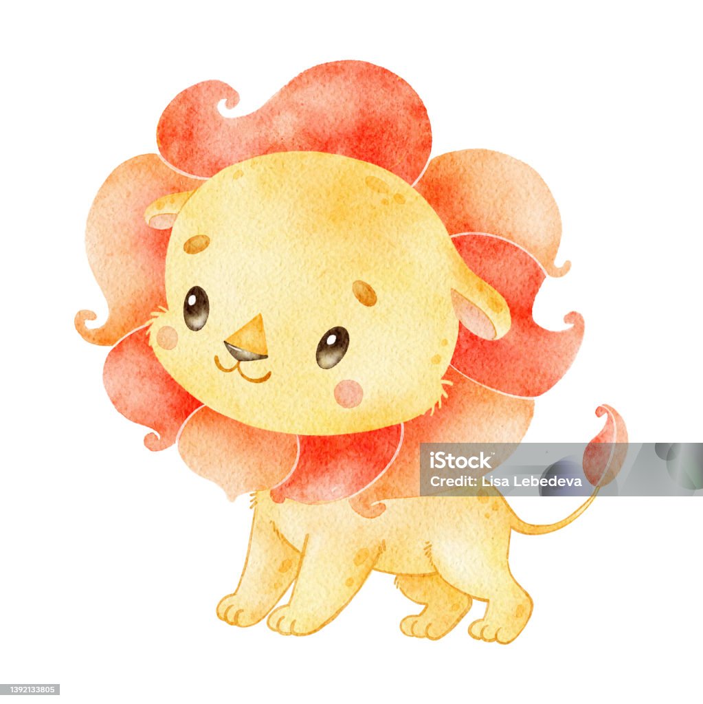 Cat Air Digital Singa Kartun Lucu Hewan Tropis Kecil Ilustrasi Stok ... Cat Air Digital Singa Kartun Lucu Hewan Tropis Kecil Ilustrasi Stok ...