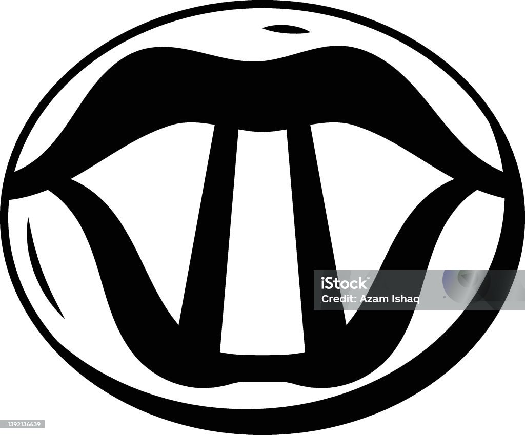 Concept De Gorge Et De Bouche Ouvertes Icône De Ligne Vectorielle