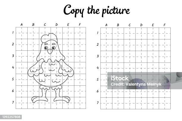 Copiez Limage Dessiner Par Grille Pages De Livres À Colorier Pour