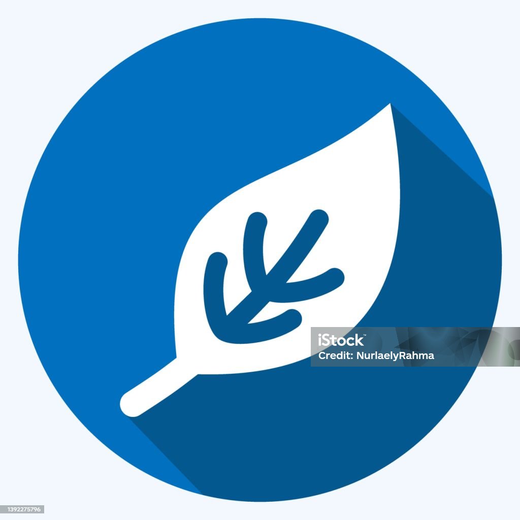 Icône Feuille Convient Pour Le Symbole Du Printemps Style Dombre Longue