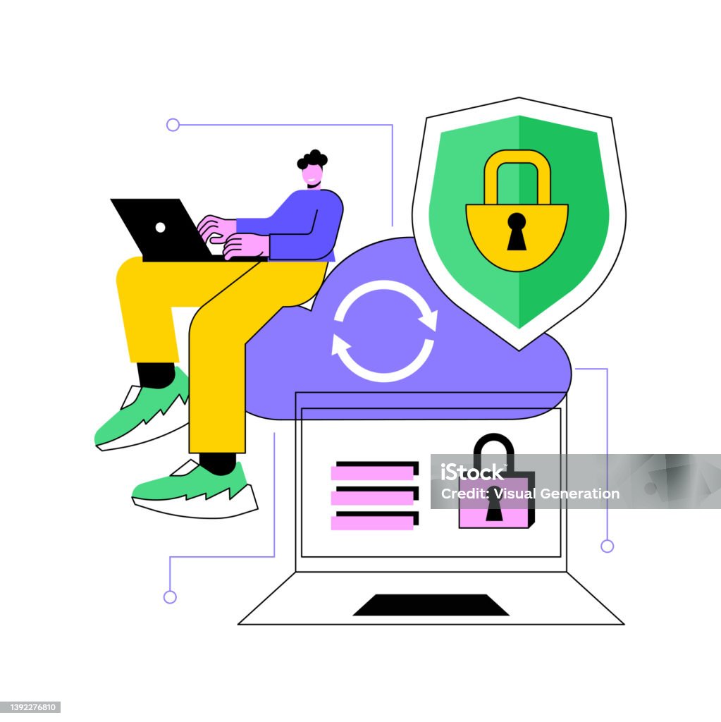 Cloud Computing Security Abstract Concept Vector Illustration Stock