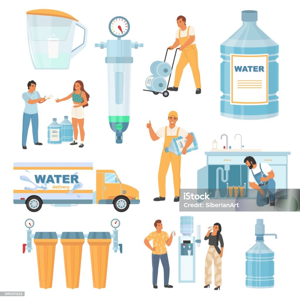 Outil De Filtre De Purification De Leau Ensemble De Vecteurs Isolés