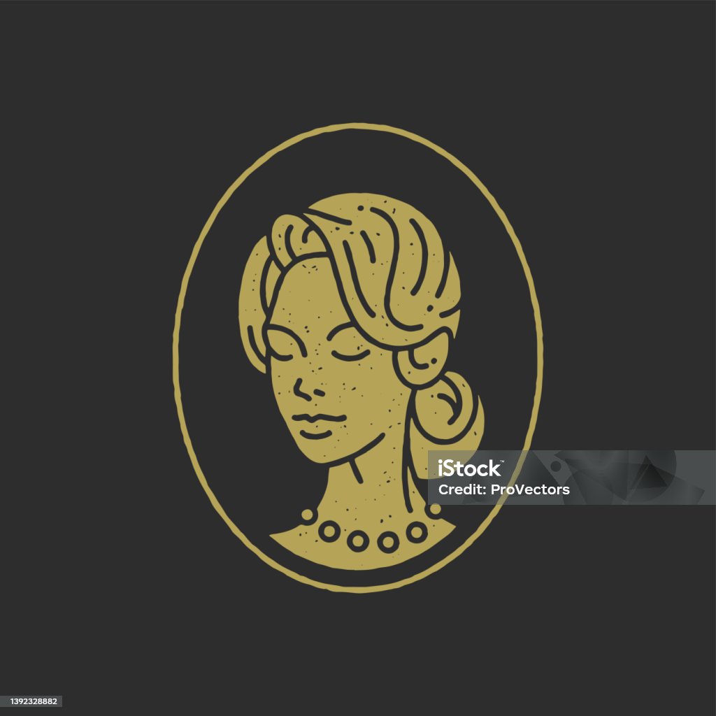 Potret Antik Wanita Cantik Gaya Rambut Elegan Dalam Bingkai Oval