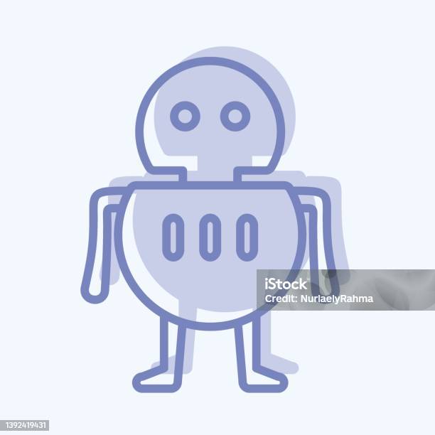 Robot Dicônes Convient Pour Le Symbole De Programmation Style Bicolore
