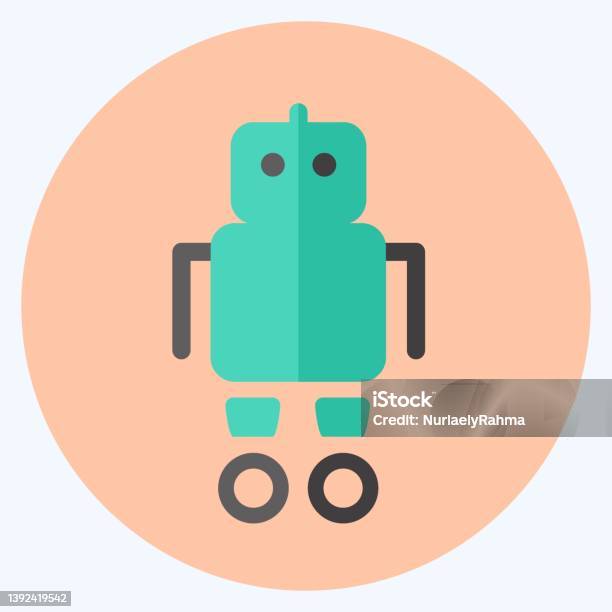 Icône Robot Convient Pour Le Symbole Du Jouet Style Plat Conception