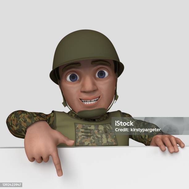 Photo Libre De Droit De Personnage De Soldat De Dessin Animé 3d Banque