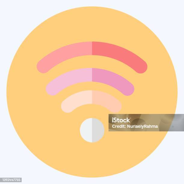 Ikon Wifi Cocok Untuk Simbol Aplikasi Seluler Gaya Datar Desain