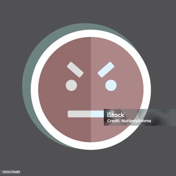 Autocollant Emoticon En Colère Convient Pour Le Symbole Emoticon