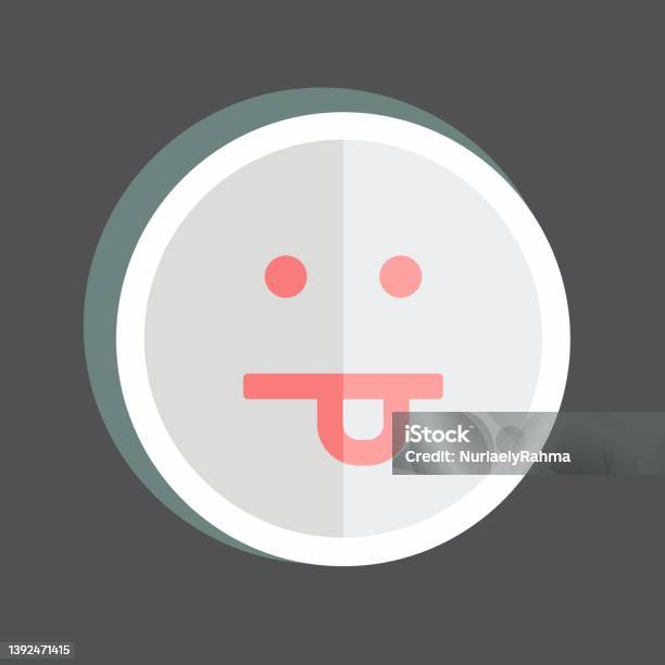 Autocollant Emoticon Silly Convient Pour Le Symbole Emoticon Conception