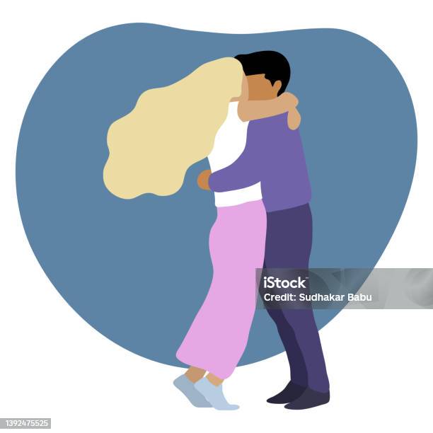 Une Illustration Dun Couple Qui Sembrasse Vecteurs Libres De Droits Et