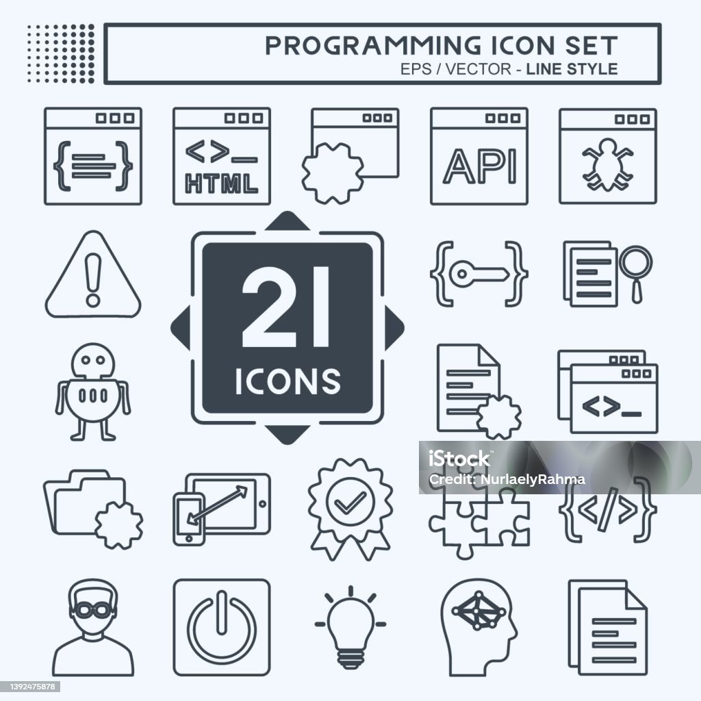 Jeu Dicônes De Programmation Convient Pour Le Symbole De Programmation