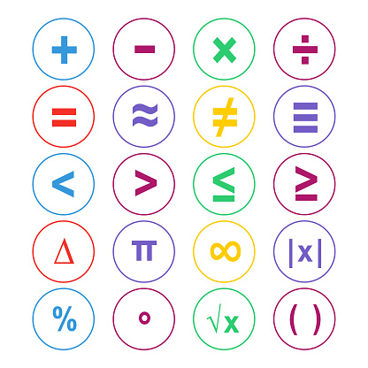 Colorful Math Symbols Set Stock Illustration - Download Image Now