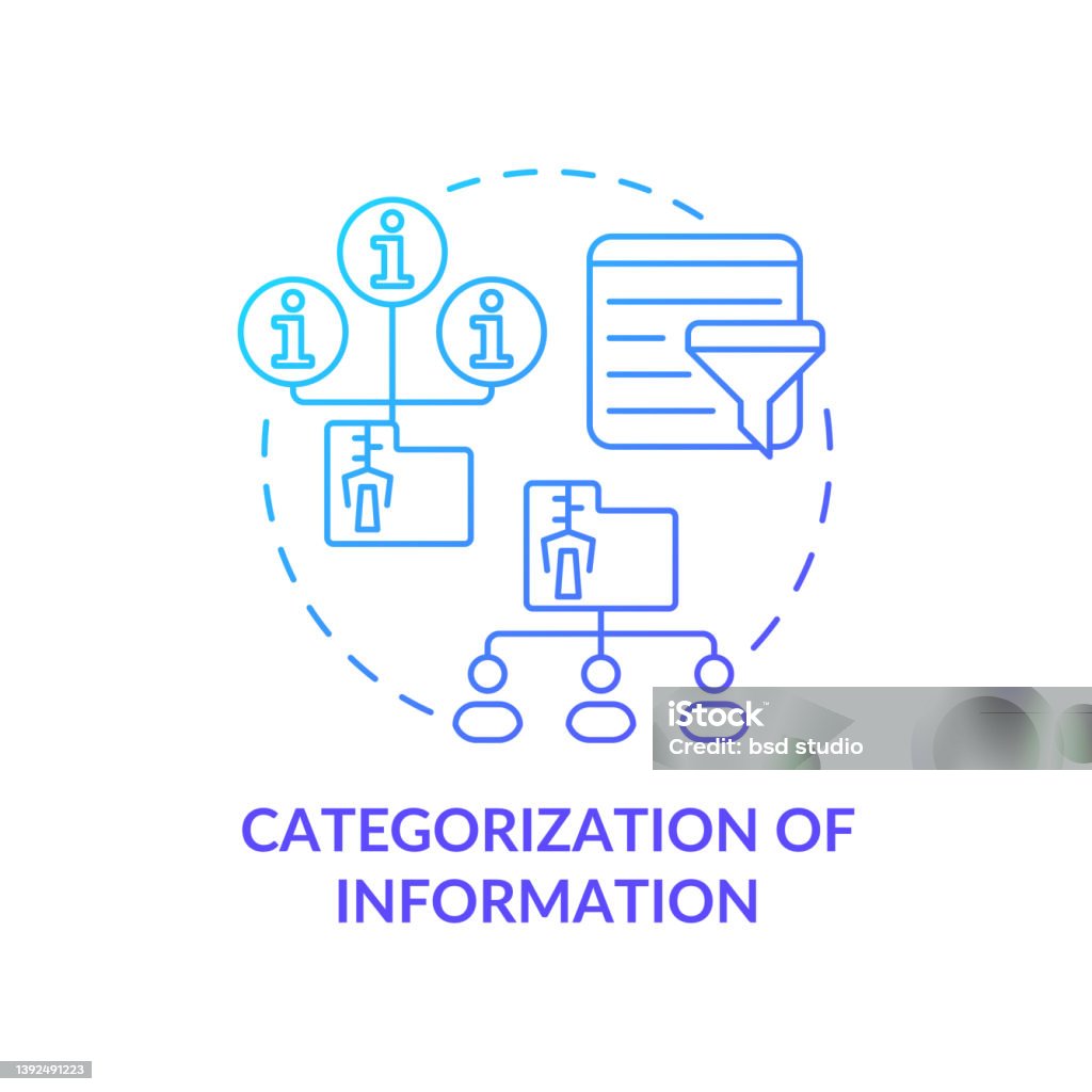 Categorization Of Information Blue Gradient Concept Icon Stock Illustration Download Image Now