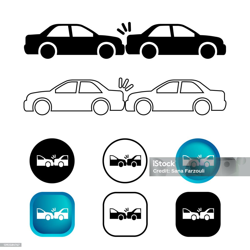 Abstraktes Autounfalliconset Stock Vektor Art und mehr Bilder von ... Abstraktes Autounfalliconset Stock Vektor Art und mehr Bilder von ...