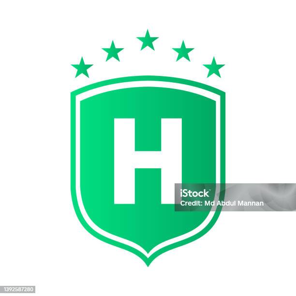 Ilustración De Logotipo Del Escudo En El Vector De La Letra H Letra H