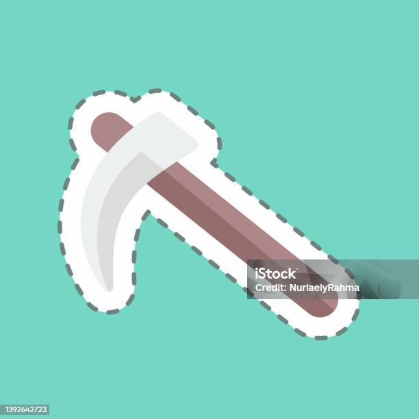 Garis Stiker Memotong Sabit Cocok Untuk Simbol Taman Desain Sederhana
