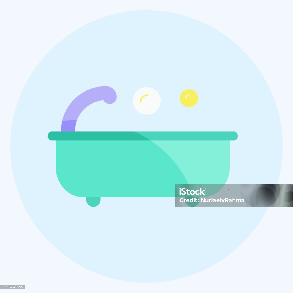 Icône Bath Convient Pour Le Symbole De La Maison Style Plat Conception