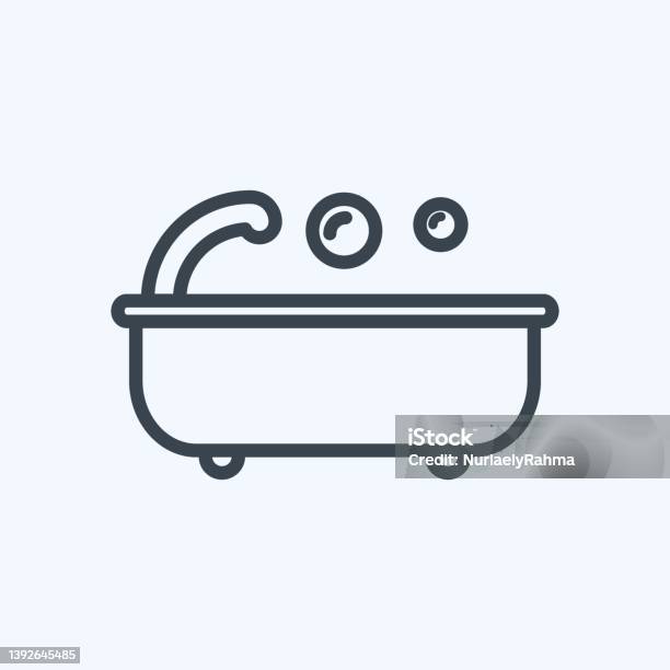 Baignoire Dicônes Convient Pour Le Symbole De La Maison Style De Ligne