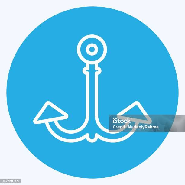 Jangkar Ikon 1 Cocok Untuk Simbol Laut Gaya Mata Biru Desain Sederhana