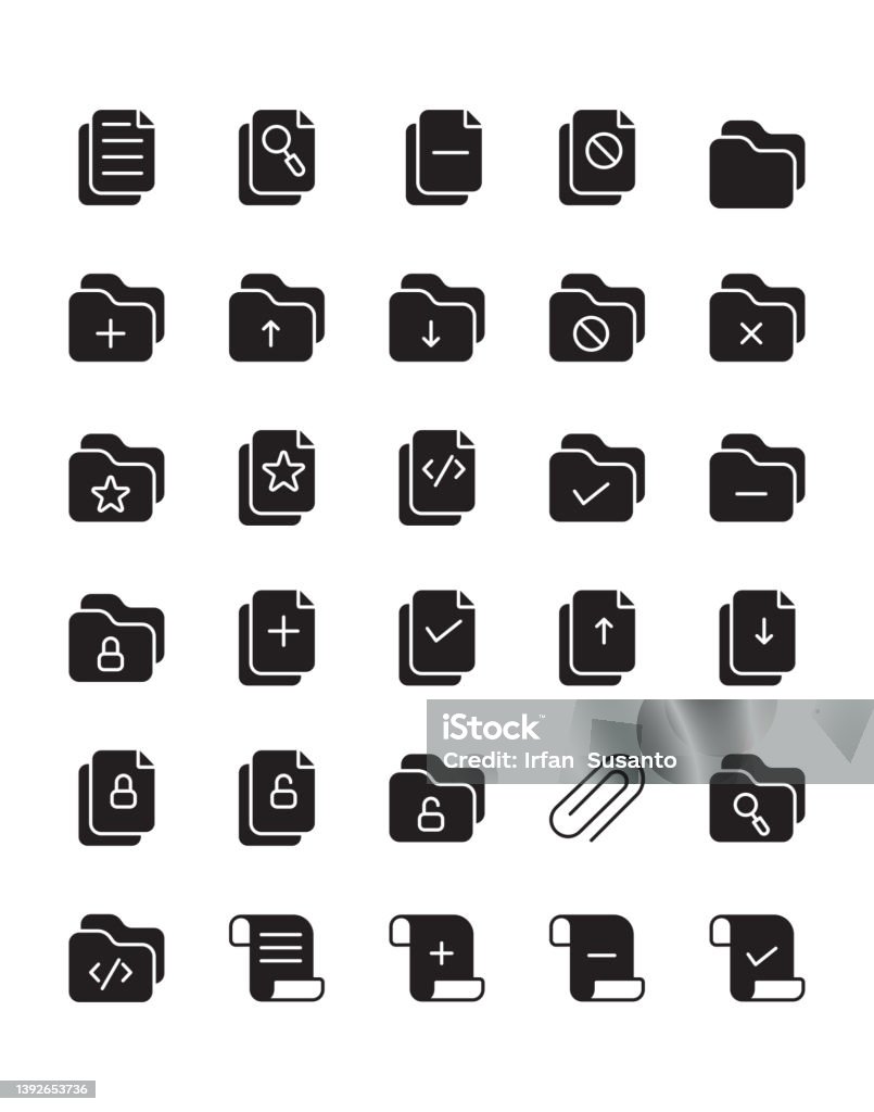 Ilustración de Conjunto De Iconos De Archivos Y Carpetas 30 Aislado ... Ilustración de Conjunto De Iconos De Archivos Y Carpetas 30 Aislado ...