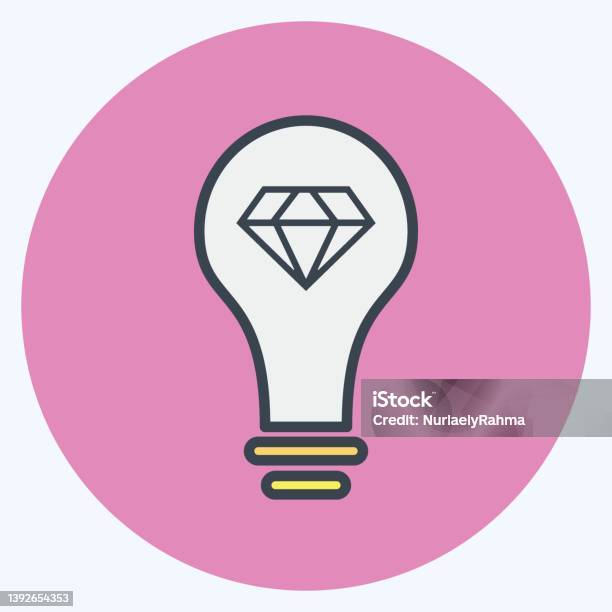 Ikon Ide Brilian Cocok Untuk Simbol Pendidikan Gaya Pasangan Warna