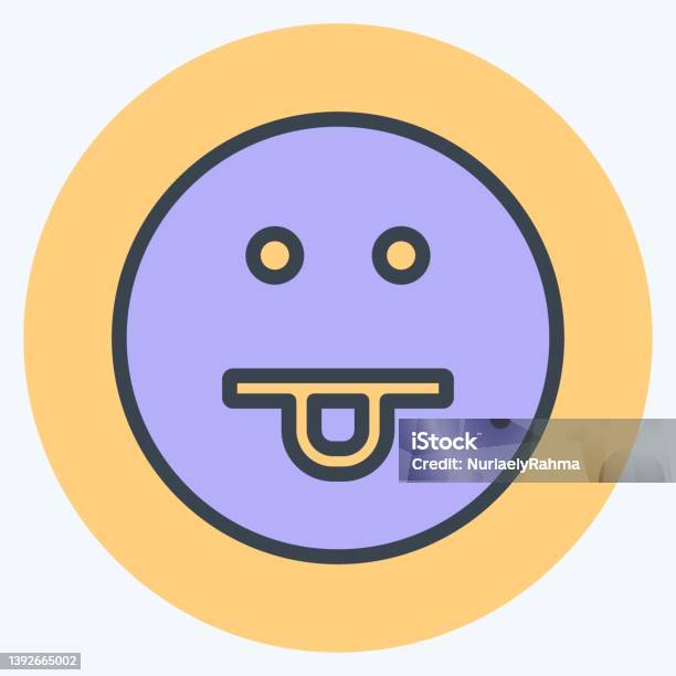 Icône Émoticône Langue Convient Pour Le Symbole Emoticon Style De