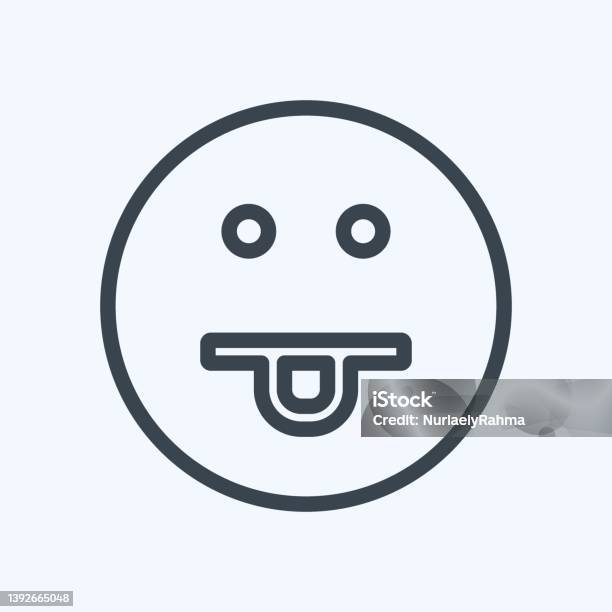 Icône Emoticon Tongue Convient Pour Le Symbole Emoticon Style De Ligne