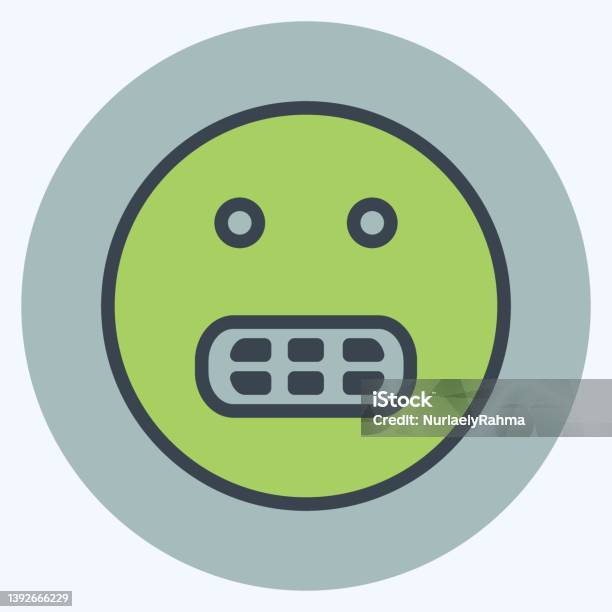 Icône Émoticône Souriante Convient Pour Le Symbole Emoticon Style De