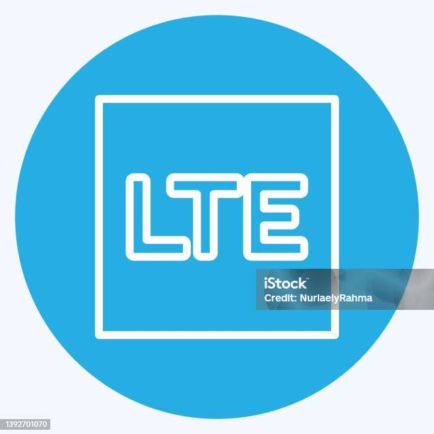 Ikon Lte Cocok Untuk Simbol Aplikasi Seluler Gaya Mata Biru Desain