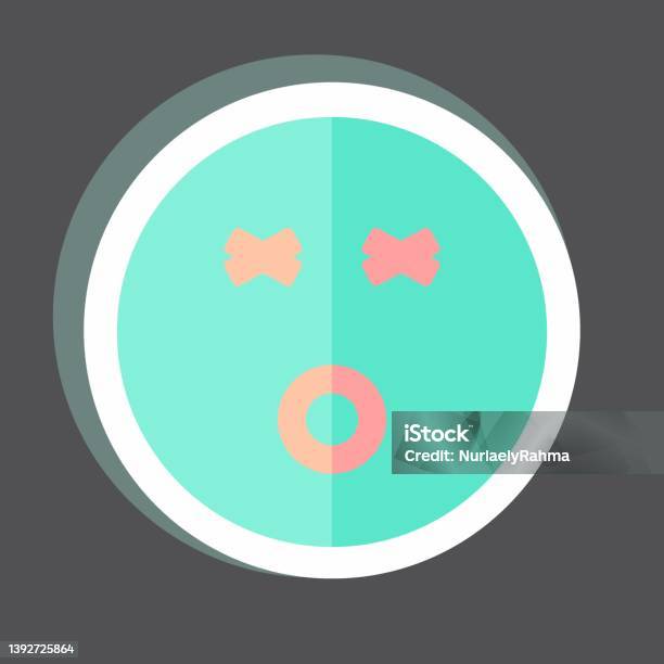 Autocollant Emoticon Dizzy Convient Pour Le Symbole Emoticon Conception