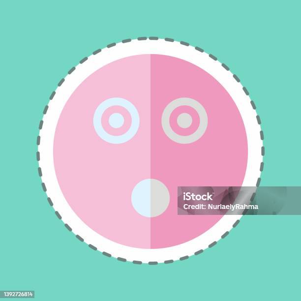 Ligne Dautocollants Coupée Emoticon Shocked Convient Pour Le Symbole