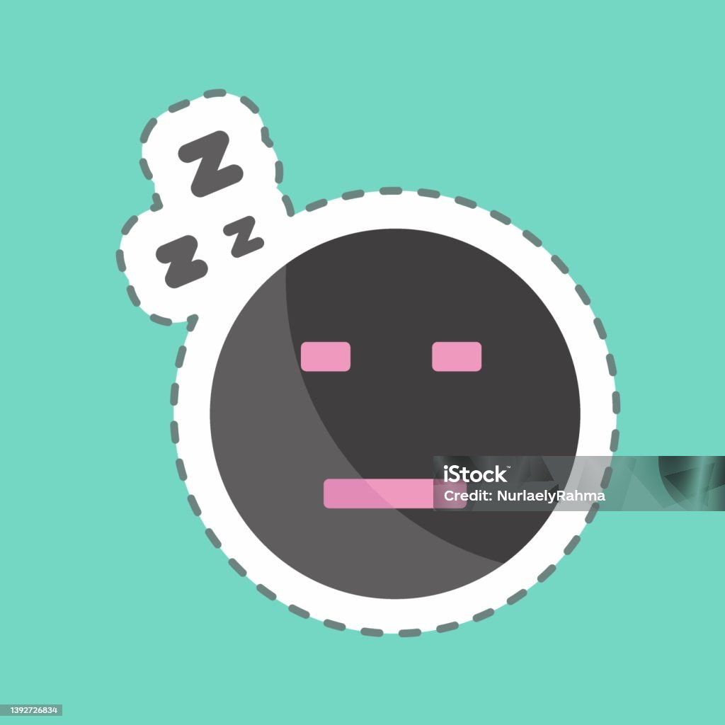 Ligne Dautocollant Coupée Emoticon Sleepy I Convient Pour Le Symbole