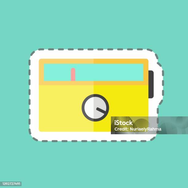 Garis Stiker Memotong Radio Set Cocok Untuk Simbol Rumah Desain